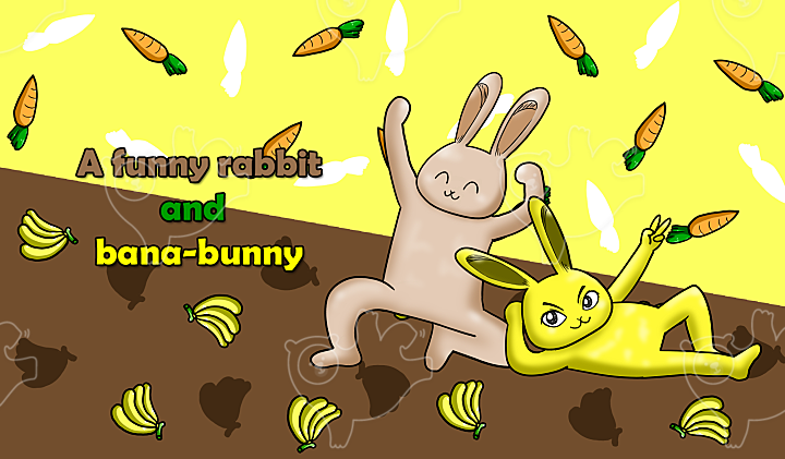 웃끼와 바나버니(A funny rabbit and bana-bunny) : 곰옹이 - 네이버 OGQ마켓