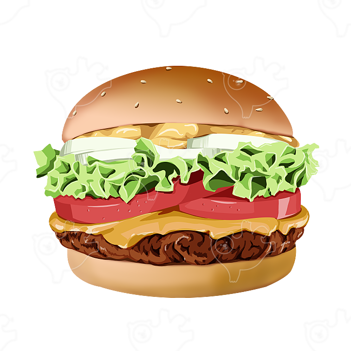 햄버거 일러스트 : callilife - 네이버 OGQ마켓