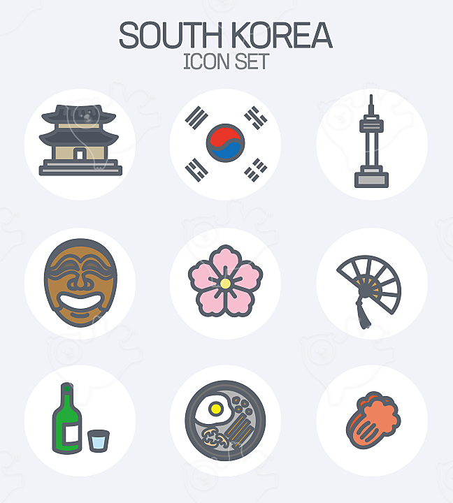 한국 아이콘 세트 (색) : Geami - 네이버 OGQ마켓