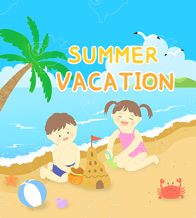 Summer vacation 표지 일러스트 : Geami - 네이버 OGQ마켓