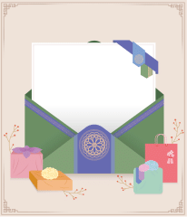 새해 설날 명절 편지지와 편지봉투 일러스트 : Geami - 네이버 OGQ마켓