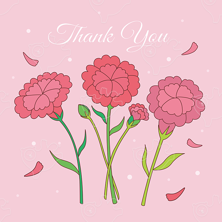 카네이션이 있는 감사 일러스트 : Geami - 네이버 OGQ마켓